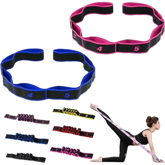 Fitness Resistance Band for Stretching and Yoga, 8 Loops Elastic ...