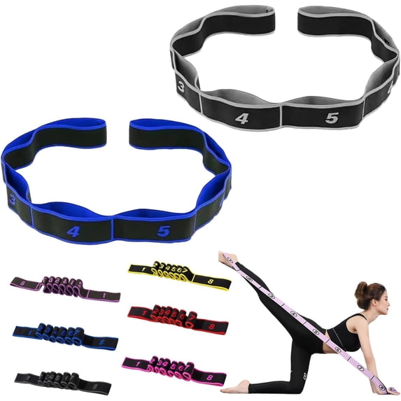 Fitness Resistance Band for Stretching and Yoga, 8 Loops Elastic ...