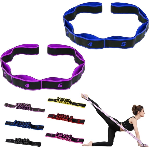Fitness Resistance Band for Stretching and Yoga, 8 Loops Elastic ...