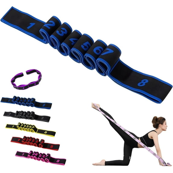 Fitness Resistance Band for Stretching and Yoga, 8 Loops Elastic ...