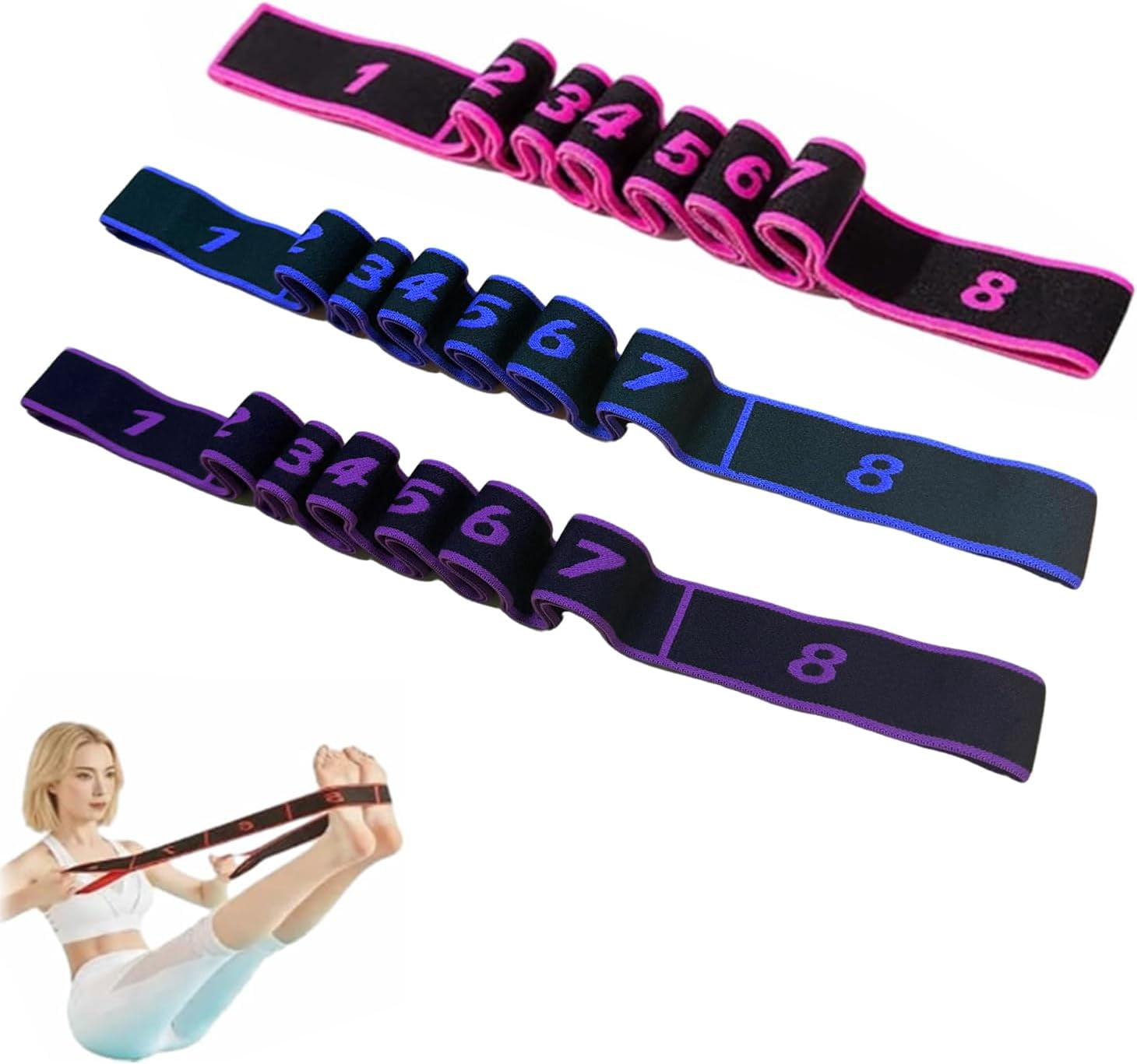 Fitness Resistance Band for Stretching and Yoga, Number Stretch ...