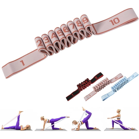 Fitness Resistance Band for Stretching and Yoga, Numbered Resistance ...