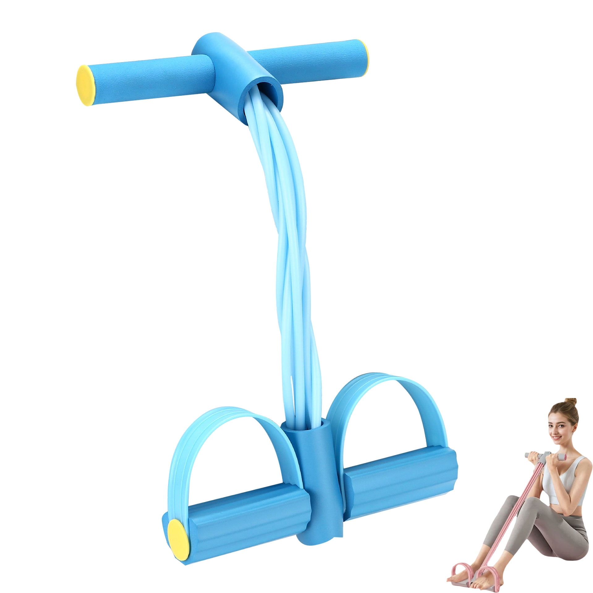 Fitness Resistance Bands - 6-Tube Pedal Ankle Puller, Pedal Resistance ...