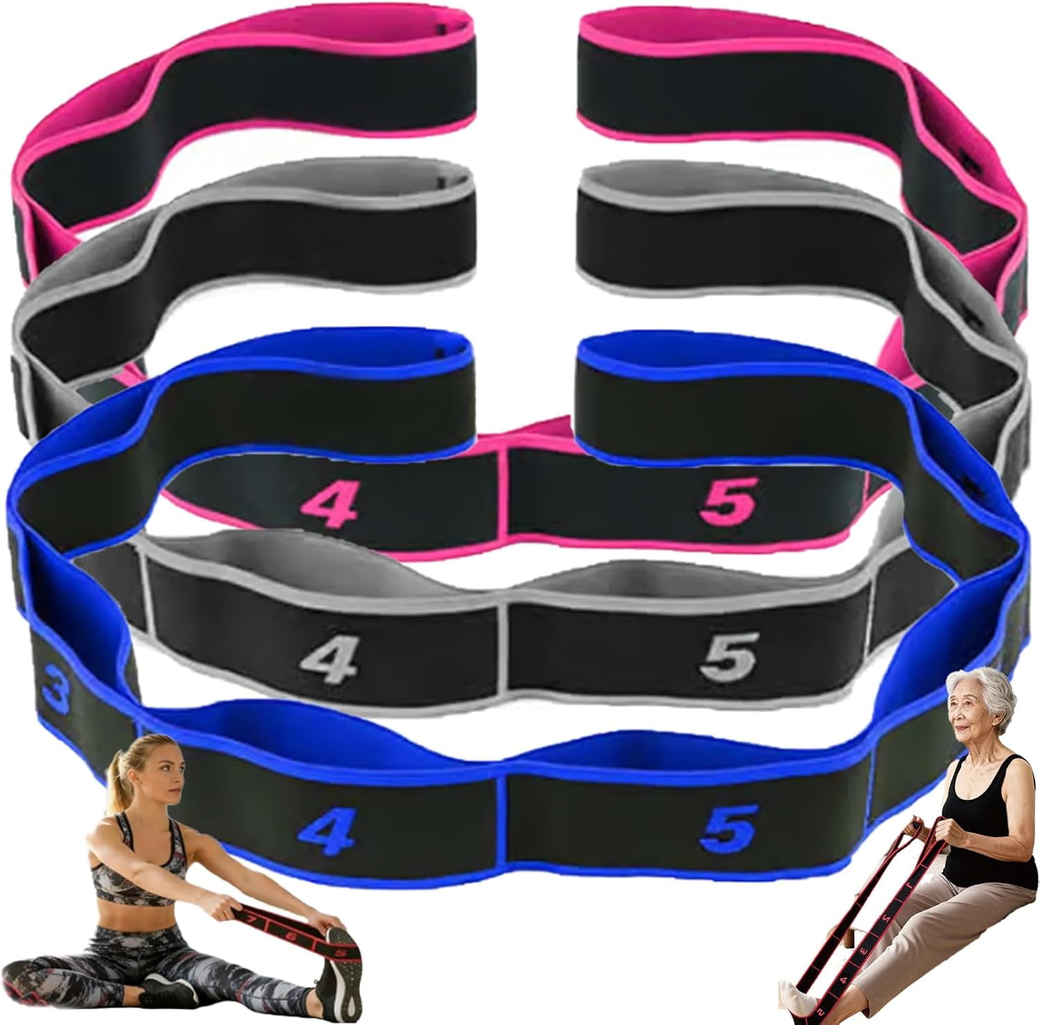Fitness Resistance Bands, 8-Section Adjustable Exercise Bands, Number ...