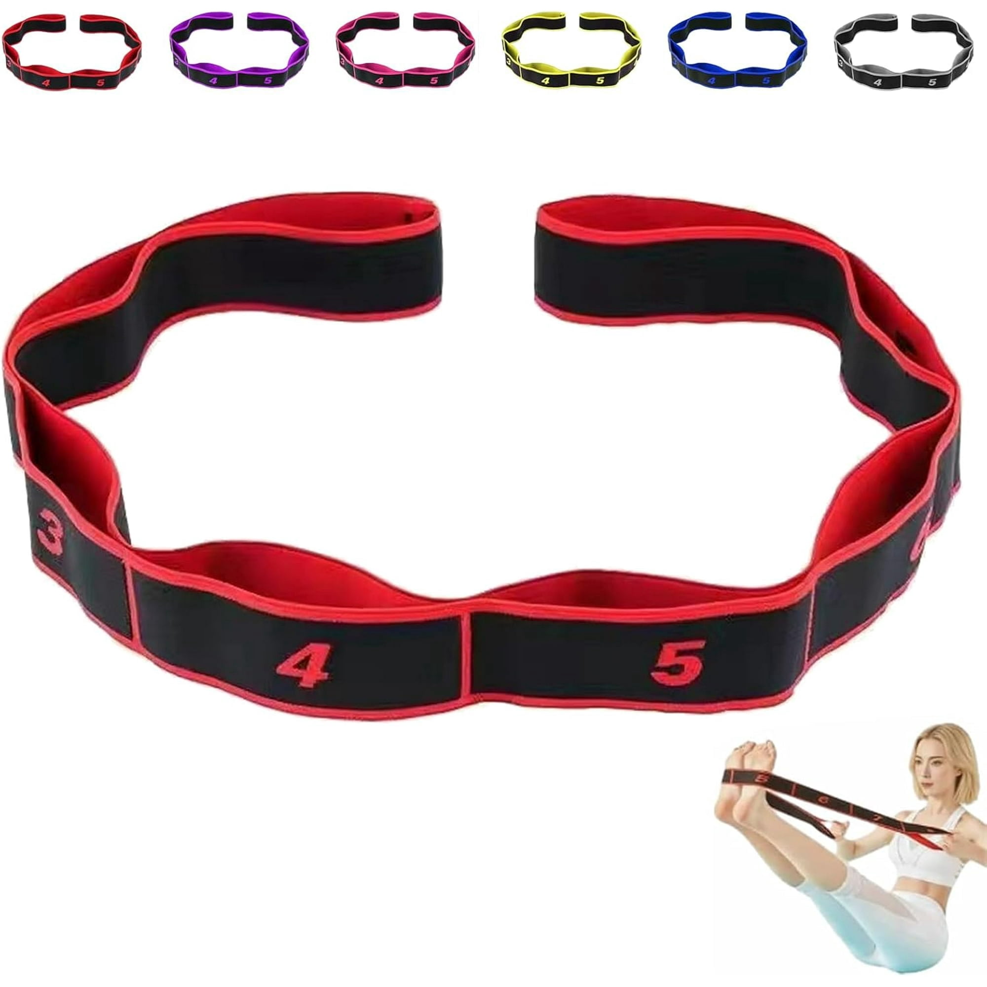 Fitness Resistance Bands,Number Stretch Resistance Band with Clear ...