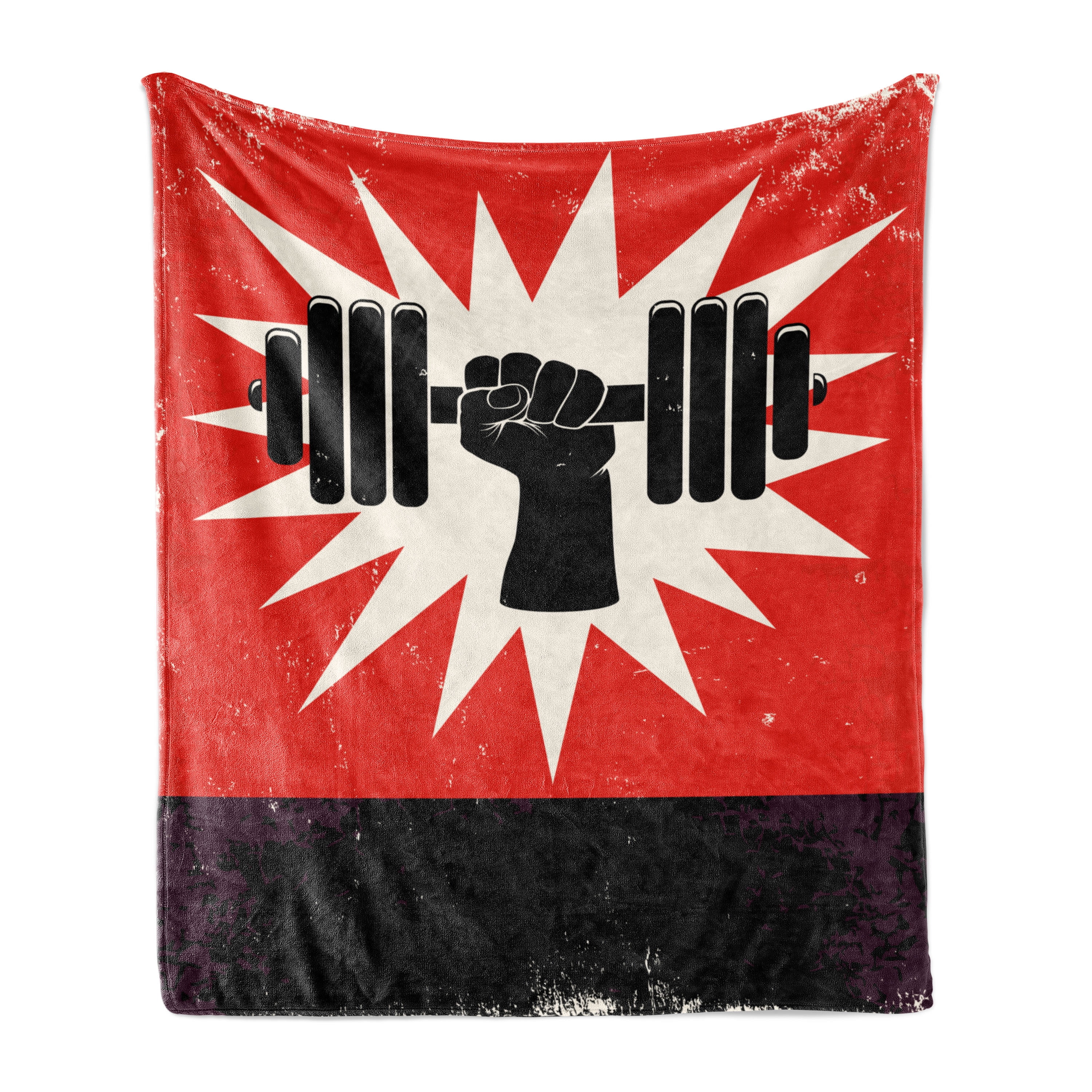 Fitness Soft Flannel Fleece Throw Blanket, Grunge Display of Hand ...