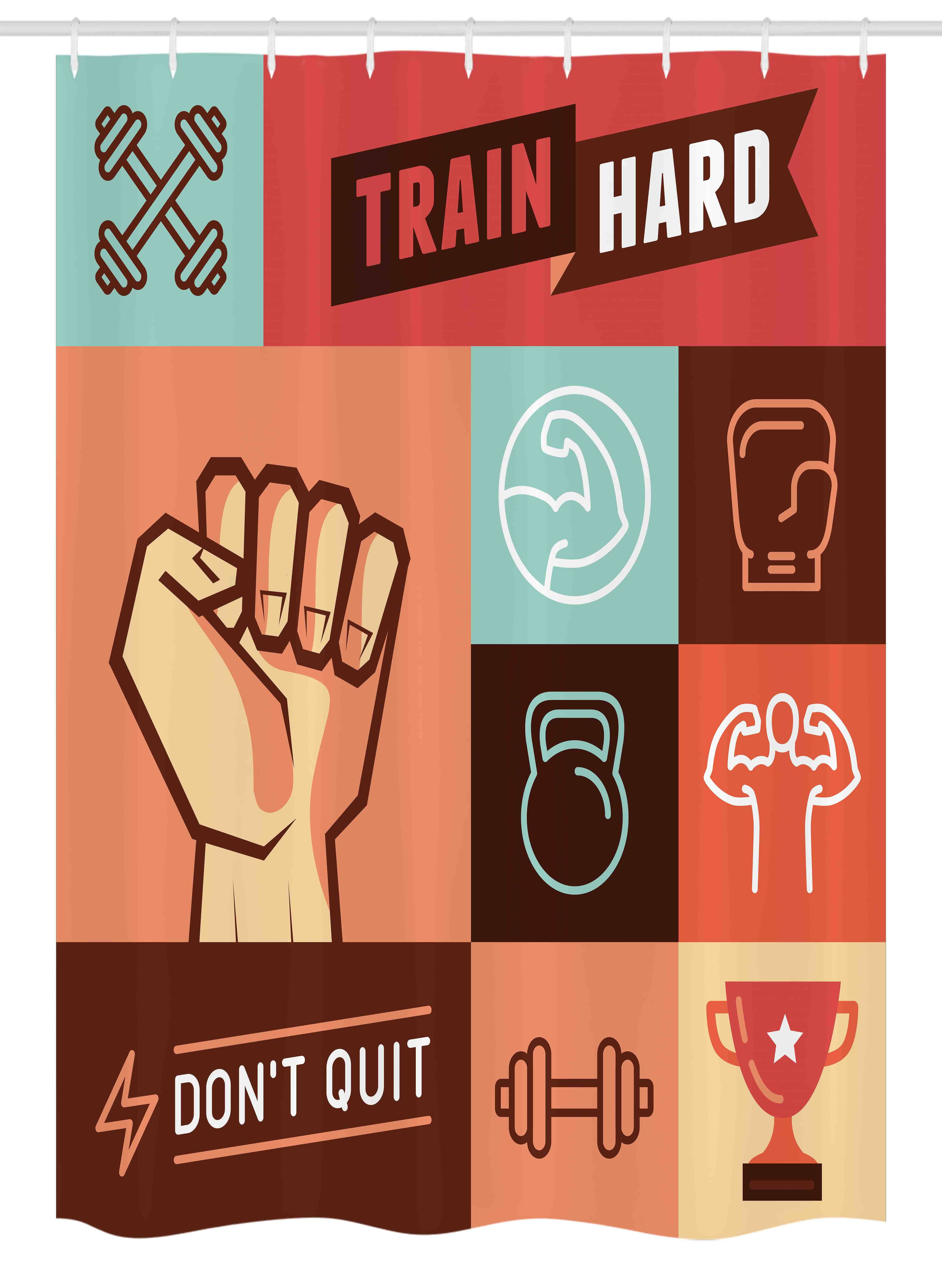 Fitness Stall Shower Curtain, Gym Crossfit Trainings Achievement ...