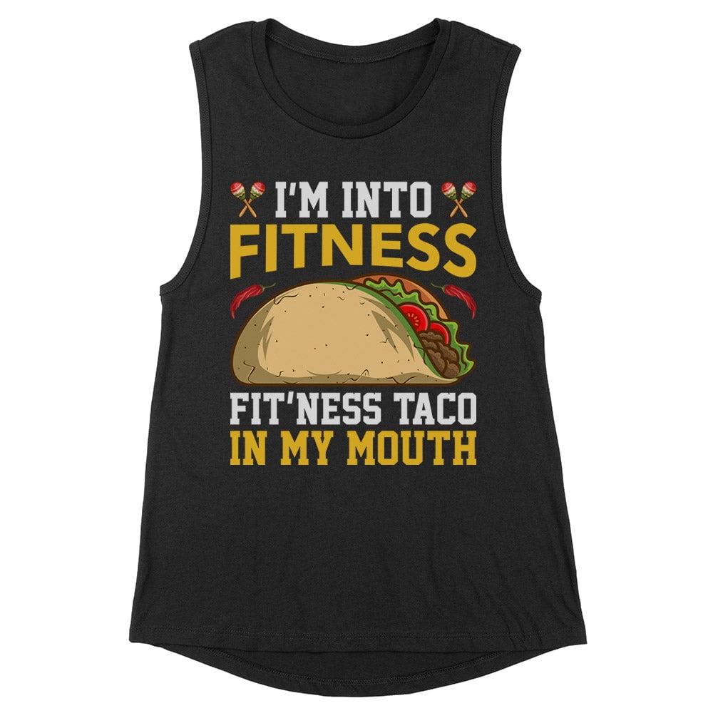 Fitness Taco in My Mouth Women's Muscle Tank Large Black - Walmart.com