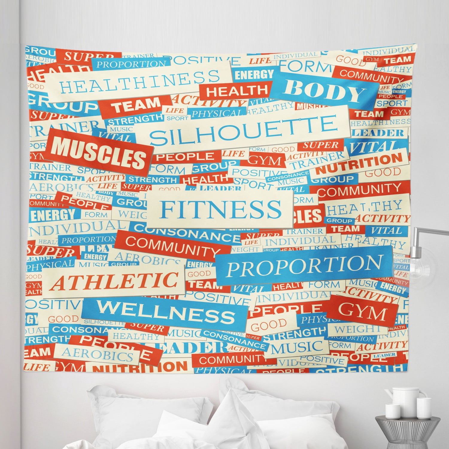 Fitness Tapestry, Collage of Words Physical Activity Healthiness ...