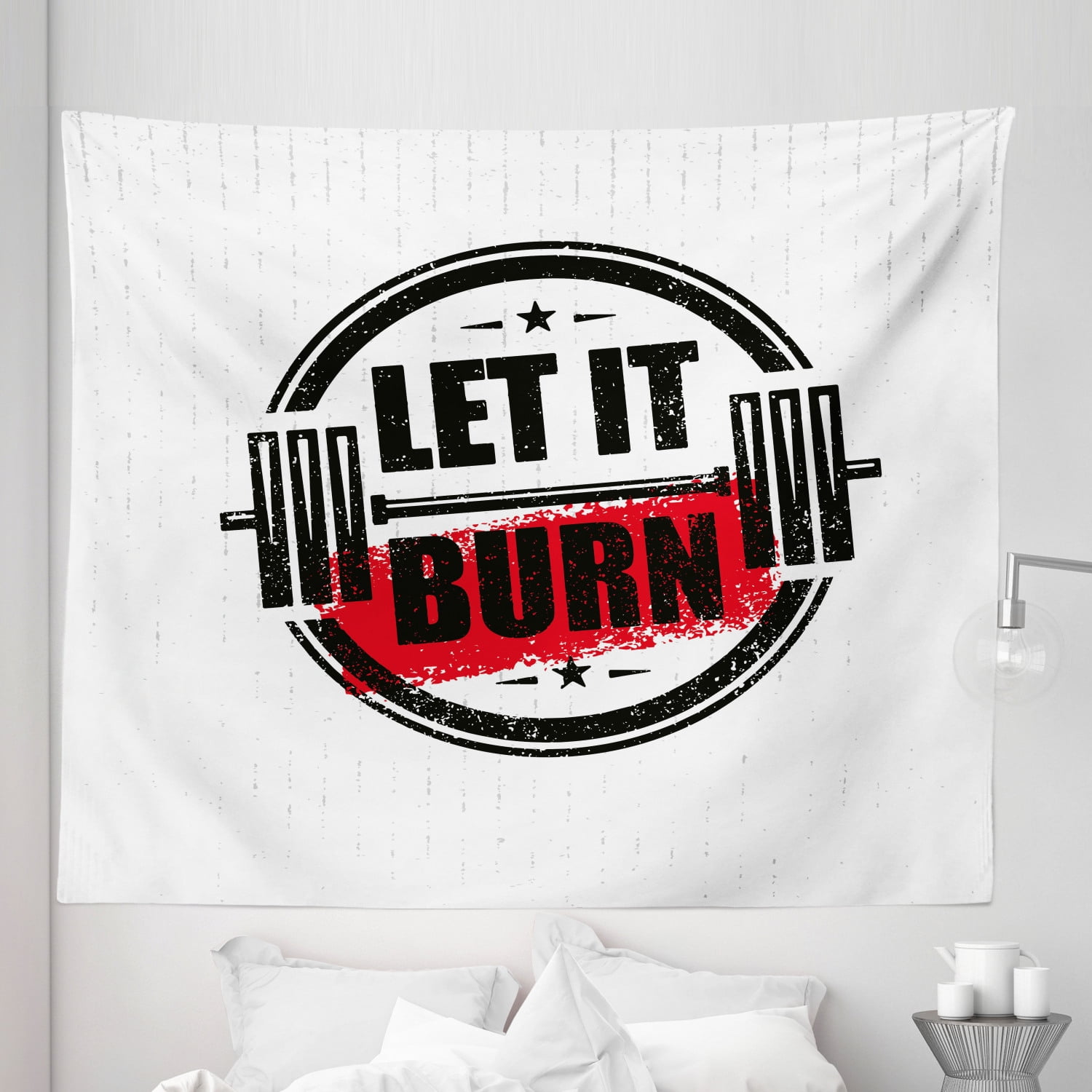 Fitness Tapestry, Let It Burn Gym Workout Strong Training Motivation ...