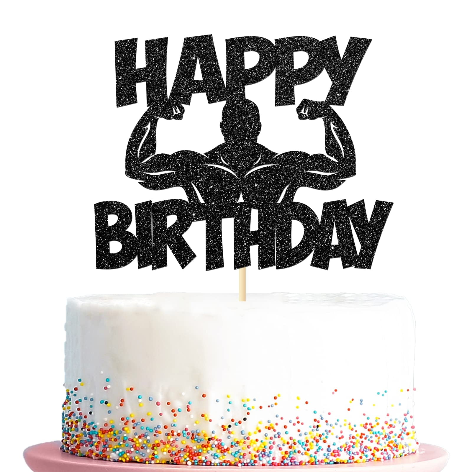 Fitness Theme Happy FEV6 Birthday Cake Topper, Gym Sports Style ...