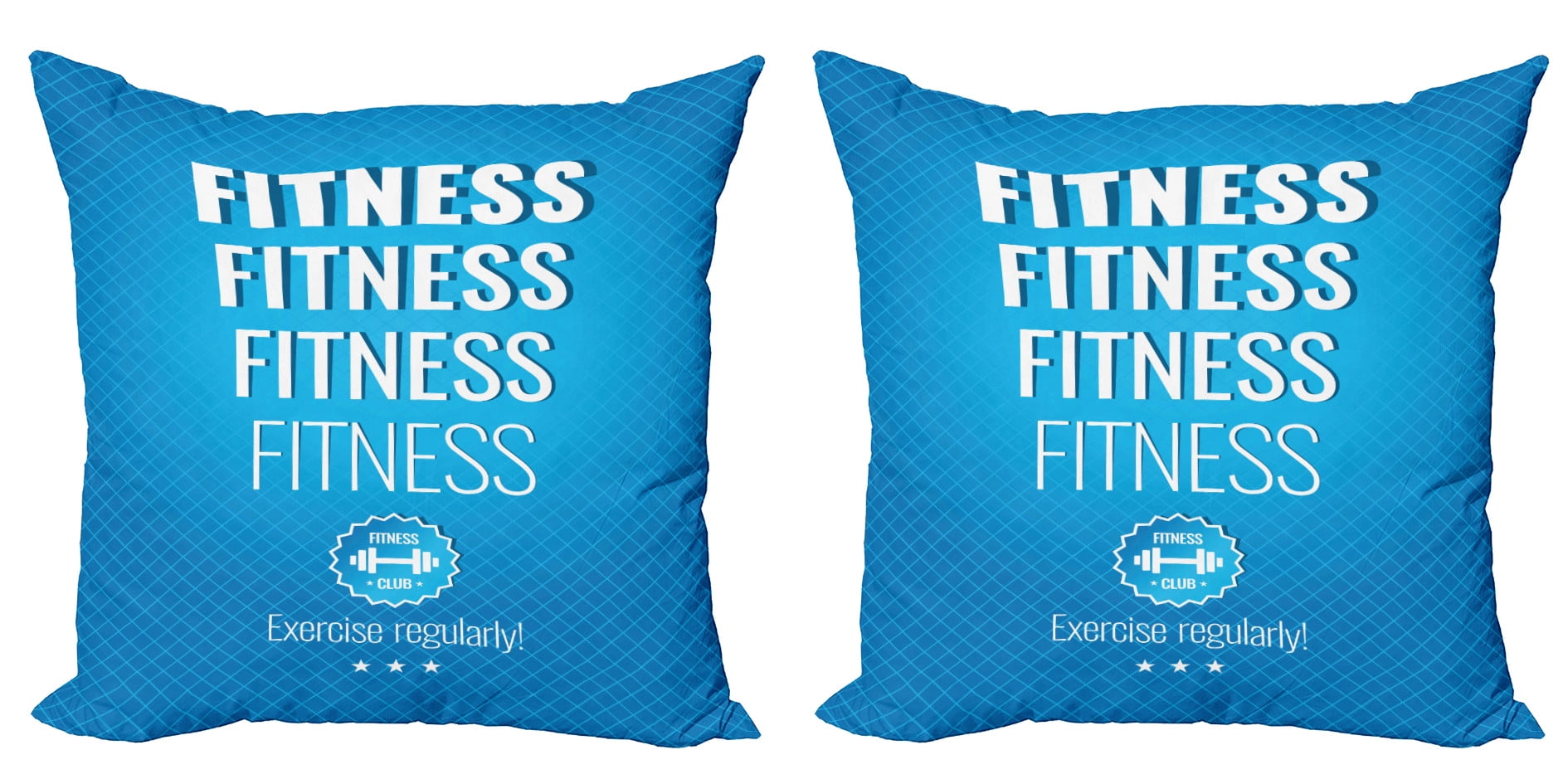 Ambesonne Fitness Throw Pillow Cover 2 Pack, Gym Related Words ...