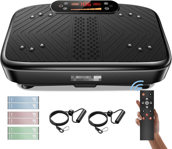 Fitness Vibration Plate Exercise Machine with Loop Bands, Whole Body ...