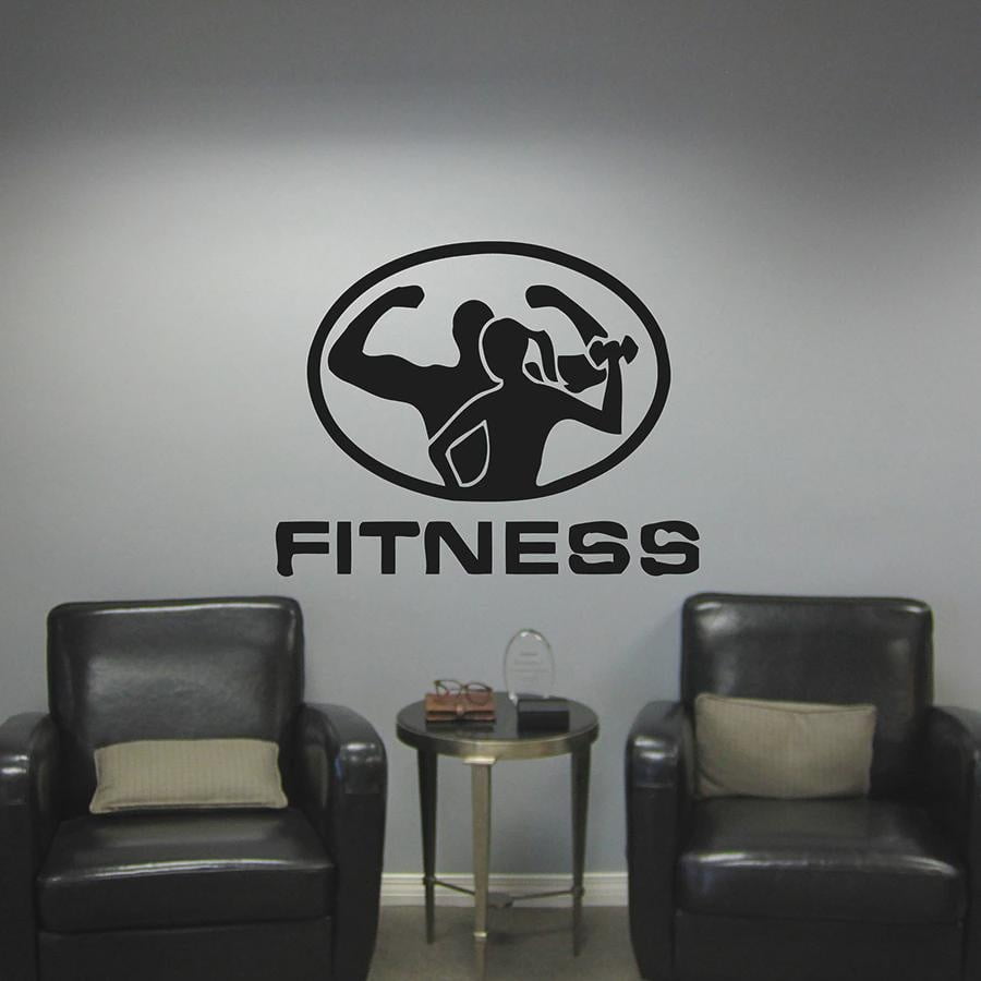Fitness Wall Decals Bedroom Home Decor Motivation Workout Gym Vinyl ...