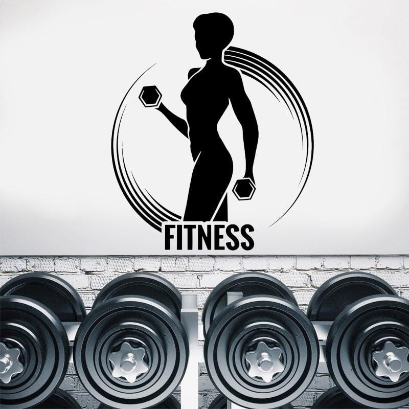 Fitness Wall Sticker Vinyl Interior Modern Home Decor Sport Girl Woman ...