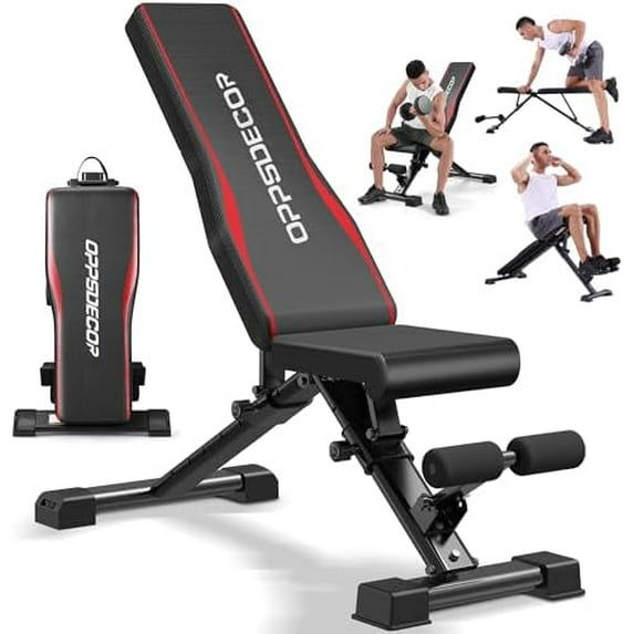 Fitness Weight Bench, 900LBS Adjustable Incline/Decline/Flat Bench with ...