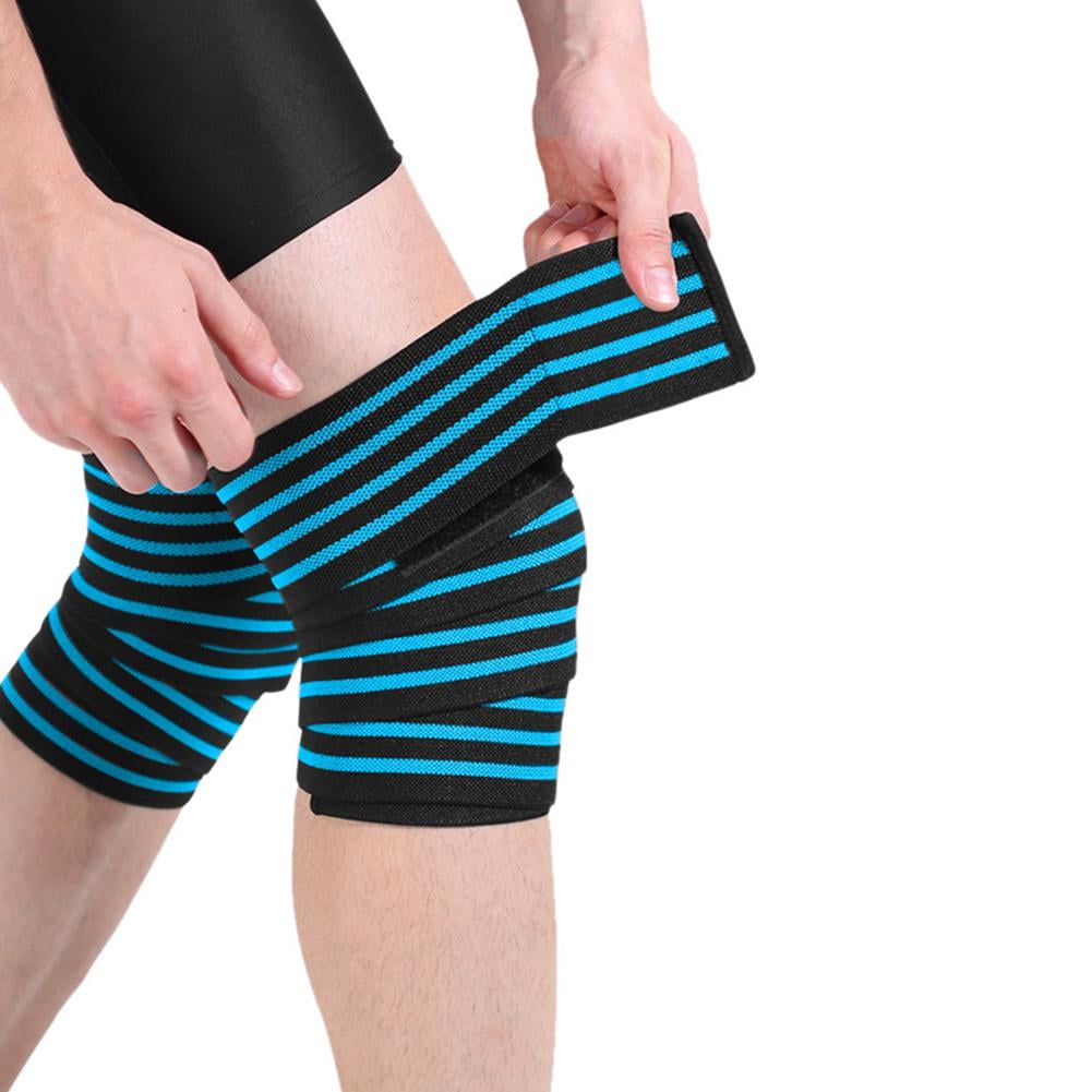 Fitness Weight Lifting Leg Knee Compression Straps Wraps Elastic ...