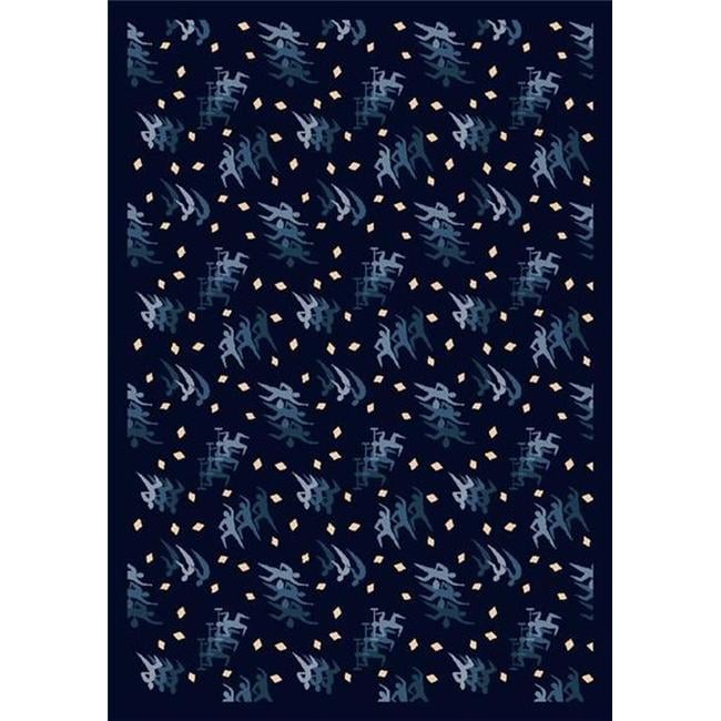 Fitness Zone Navy 5 ft.4 in. x 7 ft.8 in. WearOn Nylon Machine Tufted ...