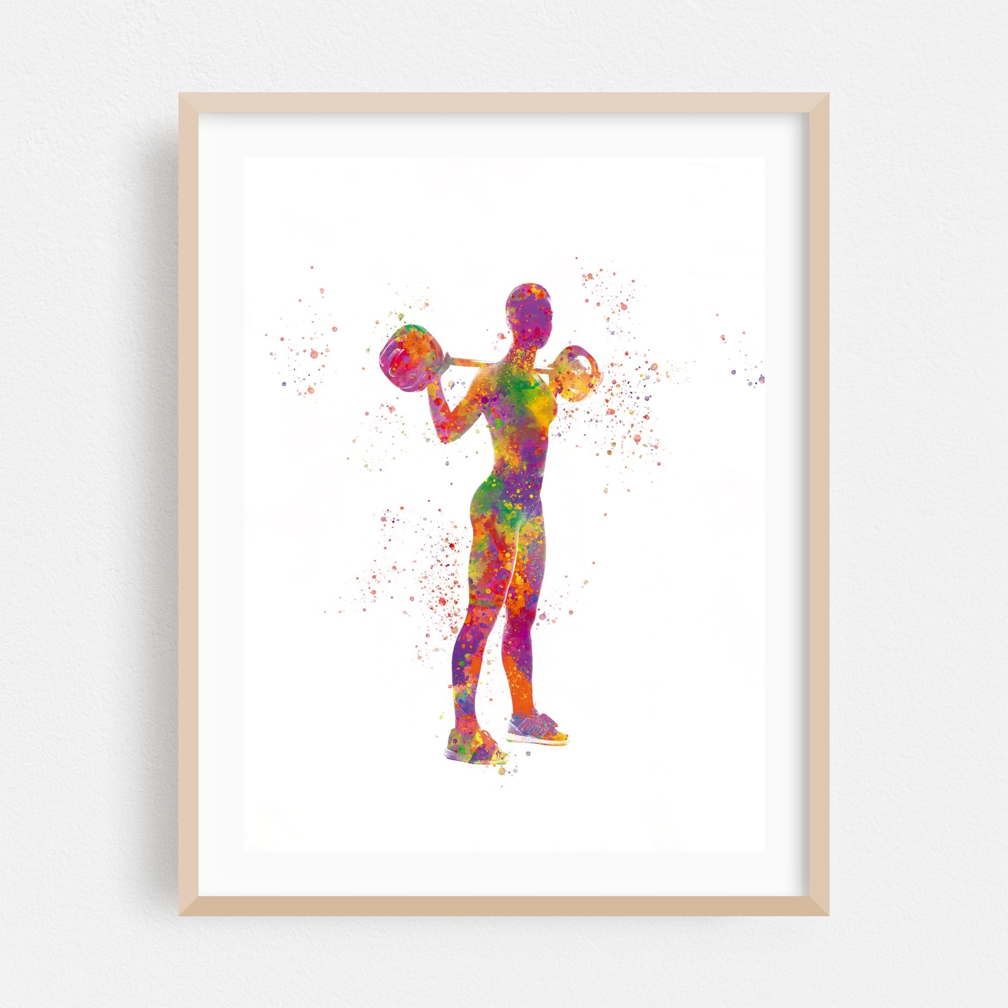 Fitness bodybuilding in watercolor 01 - Illustration Modern Art ...