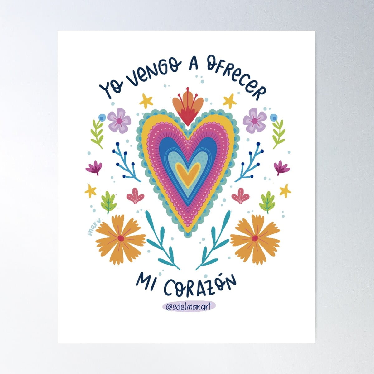 Fito Paez Spanish Quote Yo Vengo A Ofrecer Mi Corazón Poster Wall Art ...