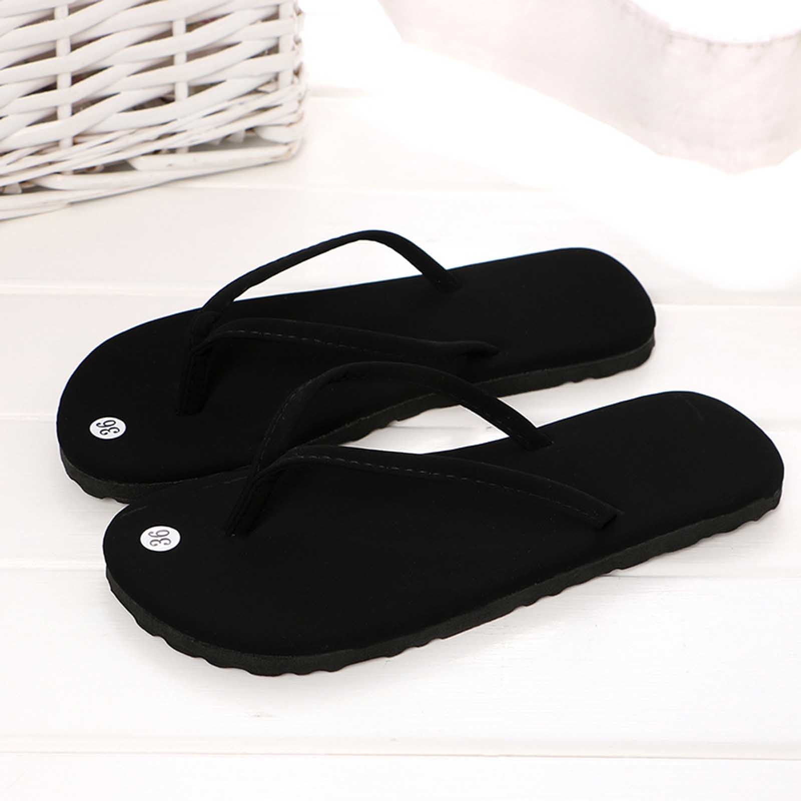 Fitoron Flat Flip Flops for Women Cozy Summer Slide Sandals Casual ...
