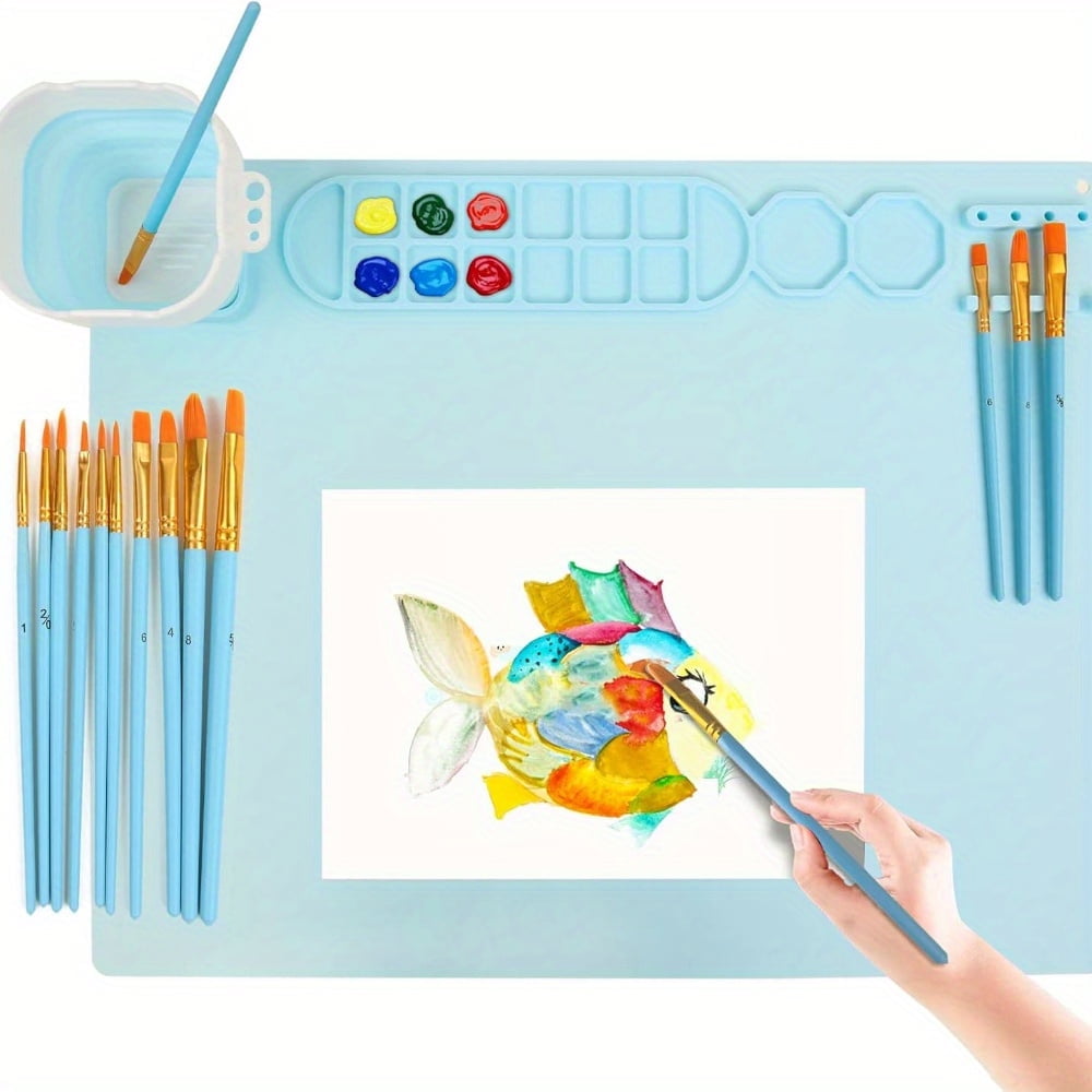 Fitous Silicone Painting Mat, 20"x16" Silicone Mat For Resin Casting ...