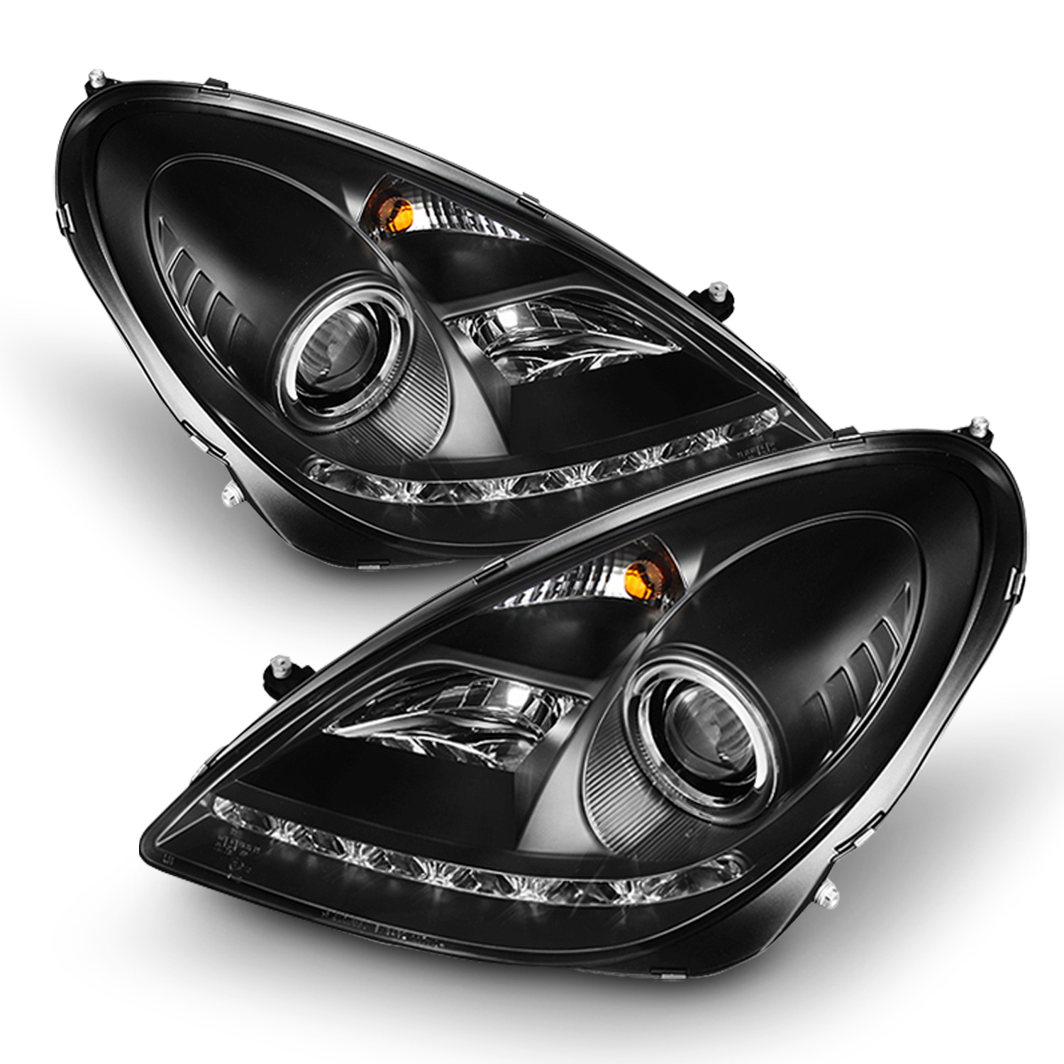 ANZO 2000-2005 Mercedes Benz S Class W220 Projector Headlights Chrome ...