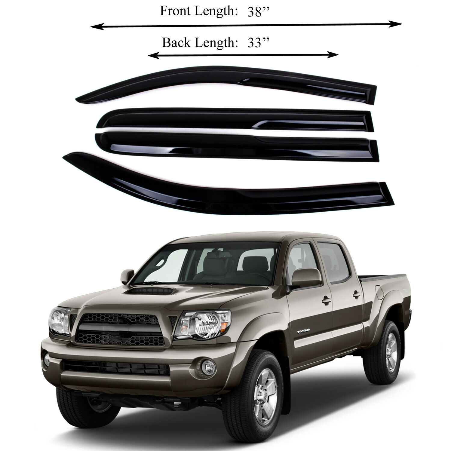 AVS 05-15 Toyota Tacoma Standard Cab Ventvisor Outside Mount Window ...
