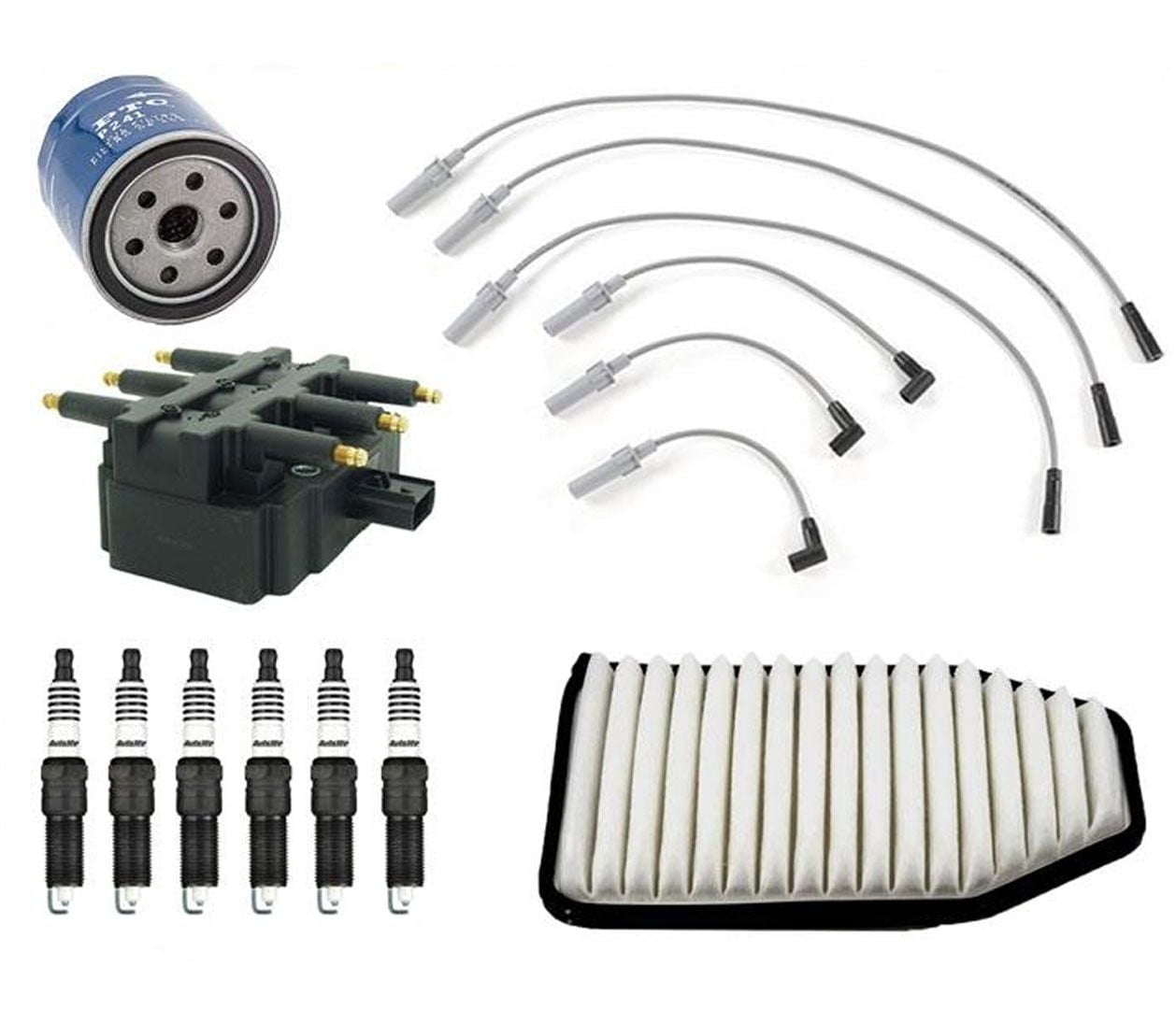 Fits 07-11 Wrangler 3.8L Wire Set Plugs Air Filter Oil Filter Coil 10pc ...