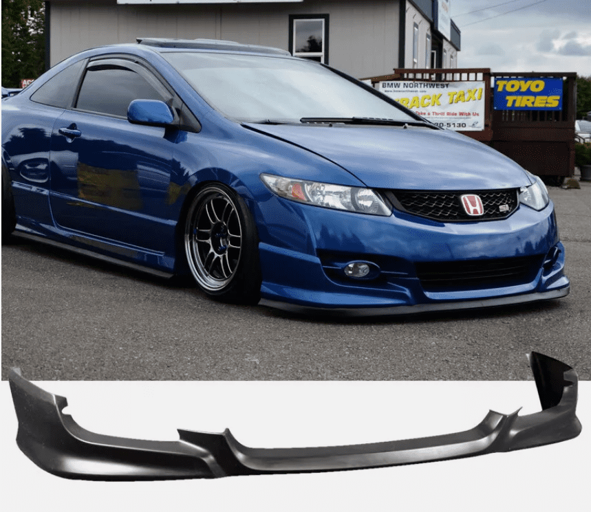 Fits 09-11 Honda Civic Coupe HF-P Style Front Bumper Lip Spoiler Unpainted PU - Walmart.com