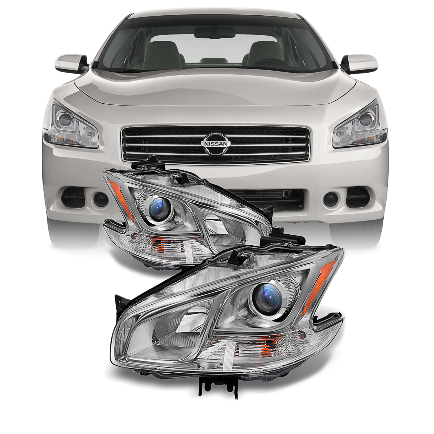 TYC 20-9059-00-9 Right Headlight Assembly for 2009-2014 Nissan Maxima ...