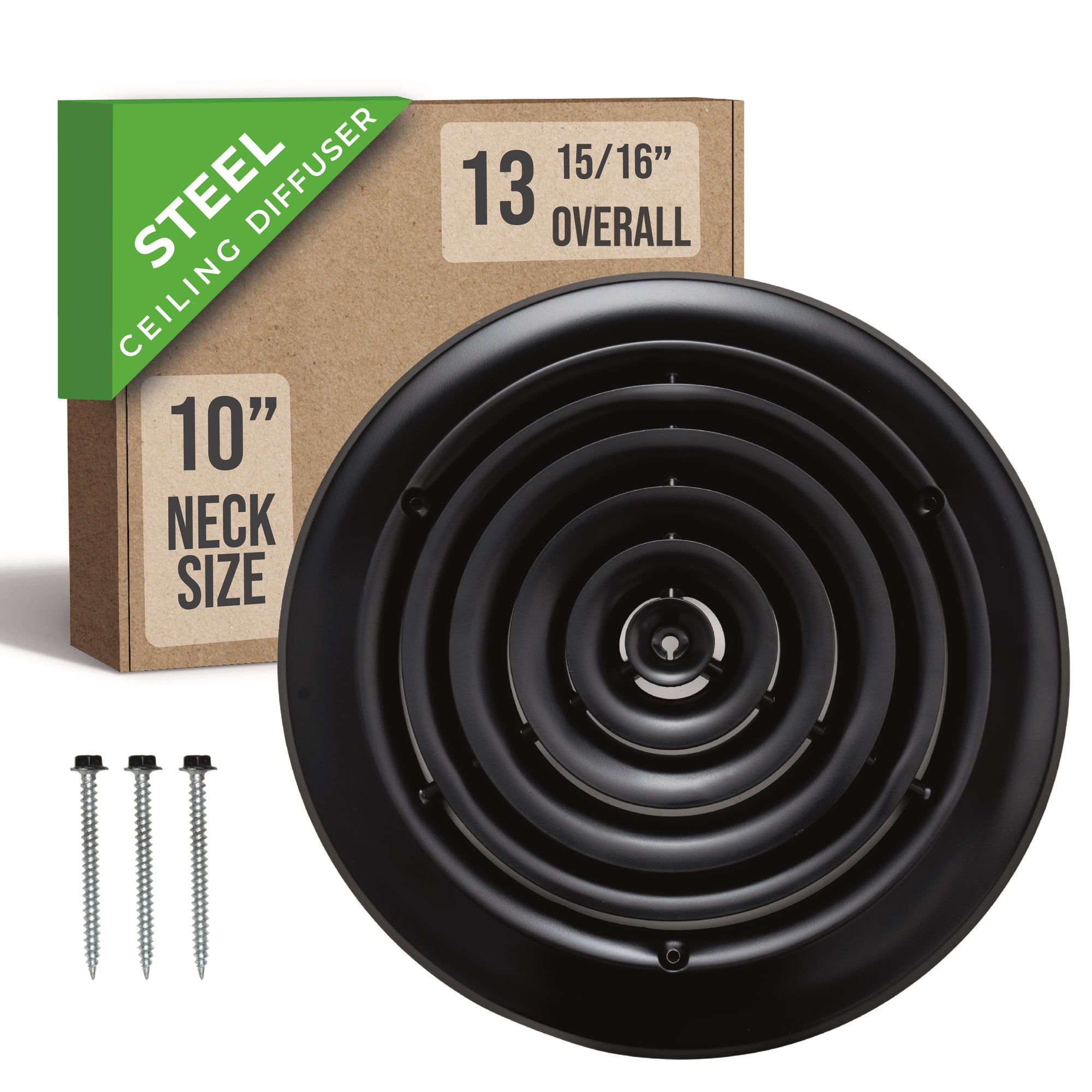 Fits 10 Inch Neck Air Duct | Steel Round Air Supply Diffuser for ...