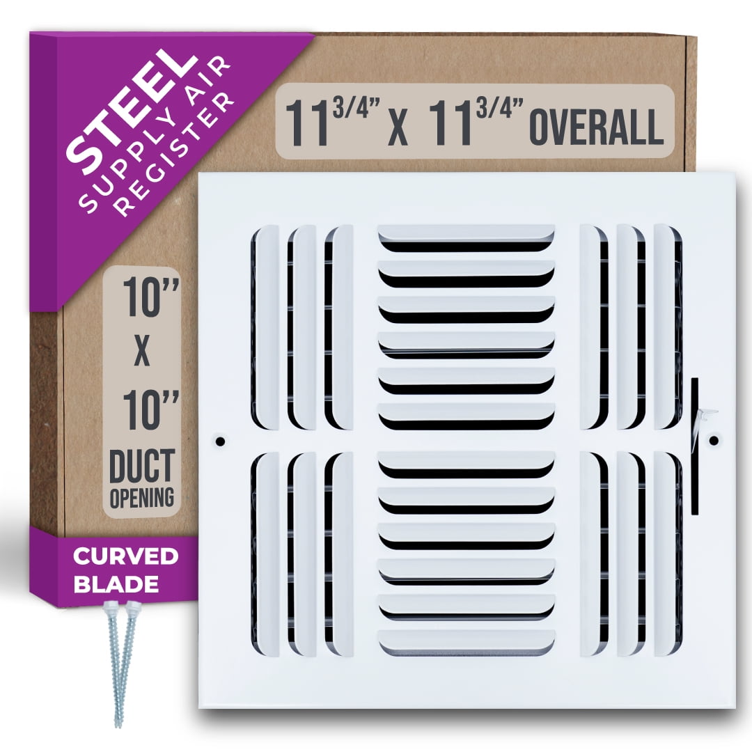 Fits 10x10 Duct Opening 3 WAY Fixed Curved Blade Air Supply Diffuser by ...