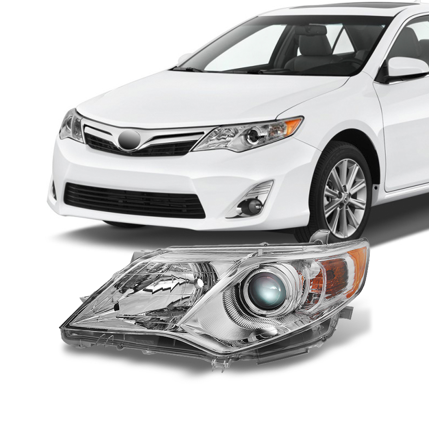 TYC 20-9221-00-1 Right Headlight Assembly for 2012-2014 Toyota Camry ...