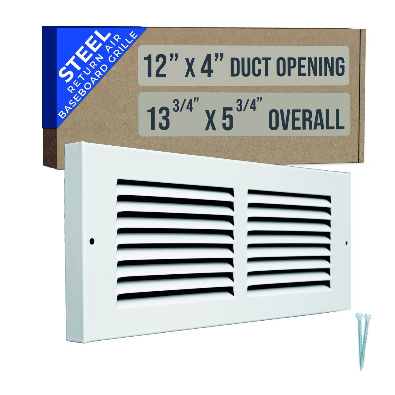 Fits 12x4 Duct Opening | Steel Baseboard Return Air Grille by Handua ...