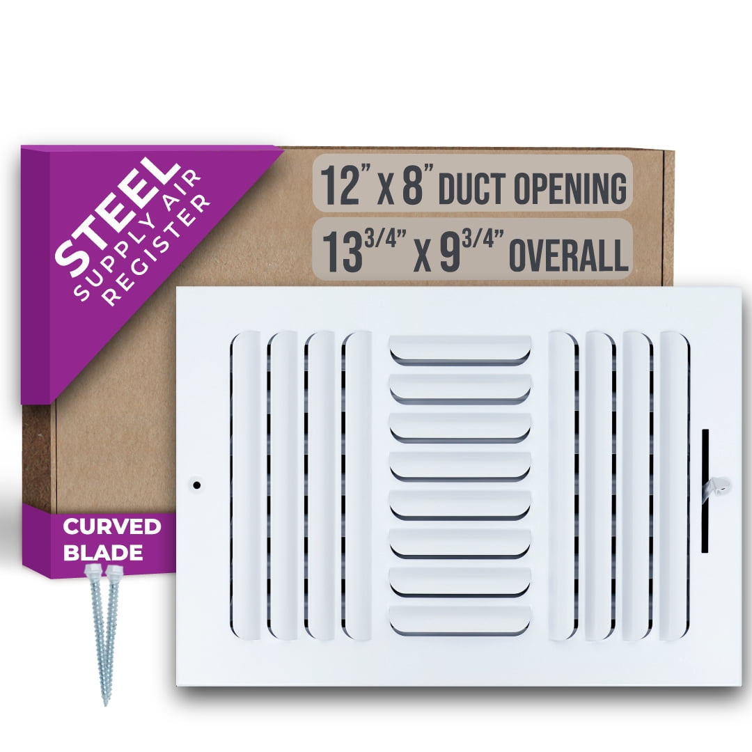 Fits 12x8 Duct Opening 3 WAY Fixed Curved Blade Air Supply Diffuser by ...