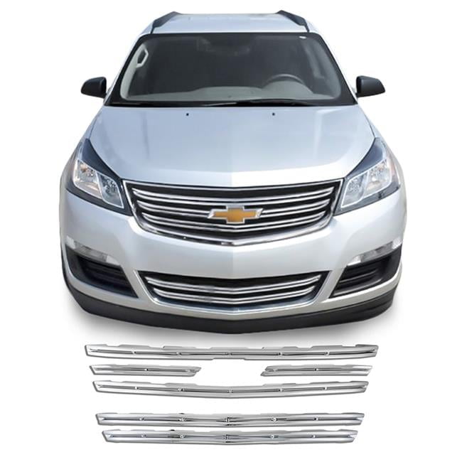 Fits 13-15 - Chevy Traverse, LS - Chrome Top & Bottom Grille Overlay ...