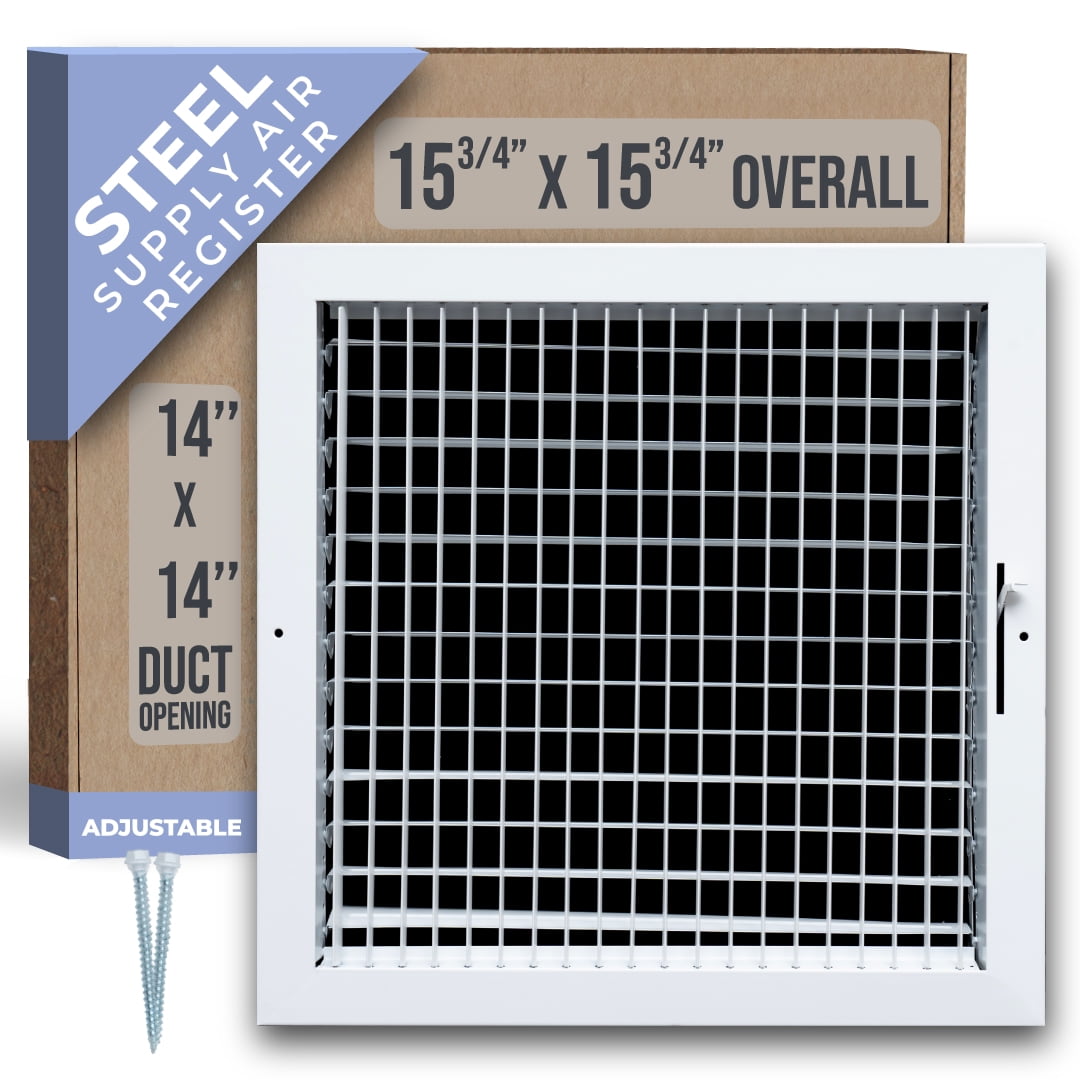 Fits 14x14 Duct Opening Steel Adjustable Air Supply Grille by Handua ...