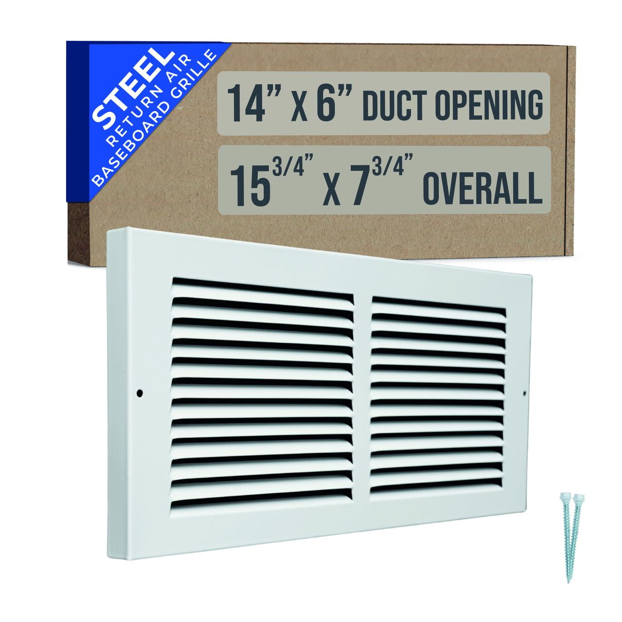 Fits 14x6 Duct Opening | Steel Baseboard Return Air Grille by Handua ...