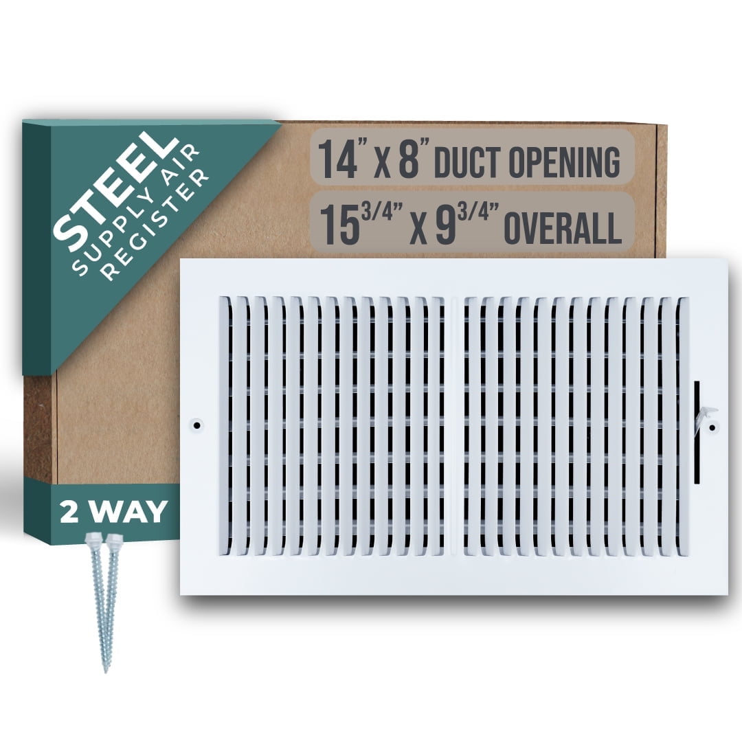 Fits 14x8 Duct Opening 2 WAY Steel Air Supply Diffuser by Handua | Register Vent Cover Grill for ...