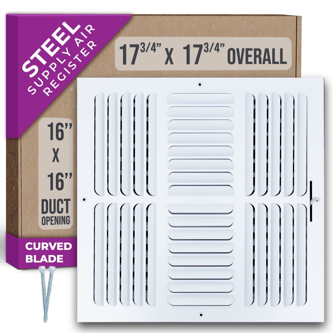 Fits 16x16 Duct Opening 4 WAY Fixed Curved Blade Air Supply Diffuser by ...