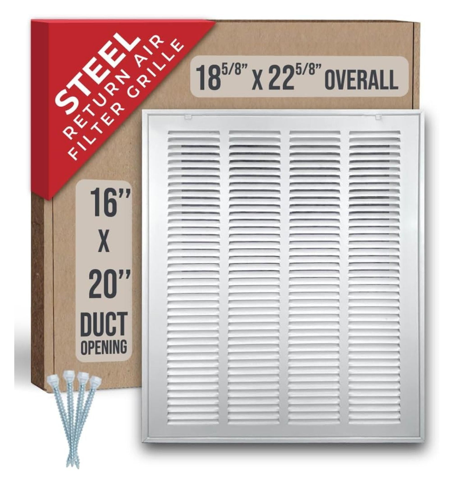 Fits 16x20 Duct Opening | Steel Return Air Filter Grille by [Removable ...