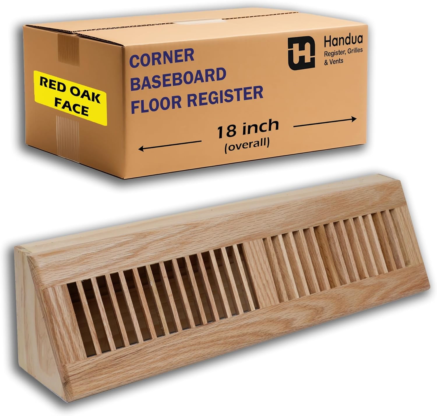 Fits 18" Baseboard Space | Wooden Corner Baseboard Register by Thunder ...