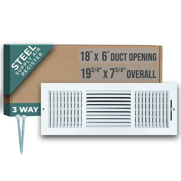 Fits 10x6 Duct Opening | Steel Baseboard Air Supply Grille with Multi ...
