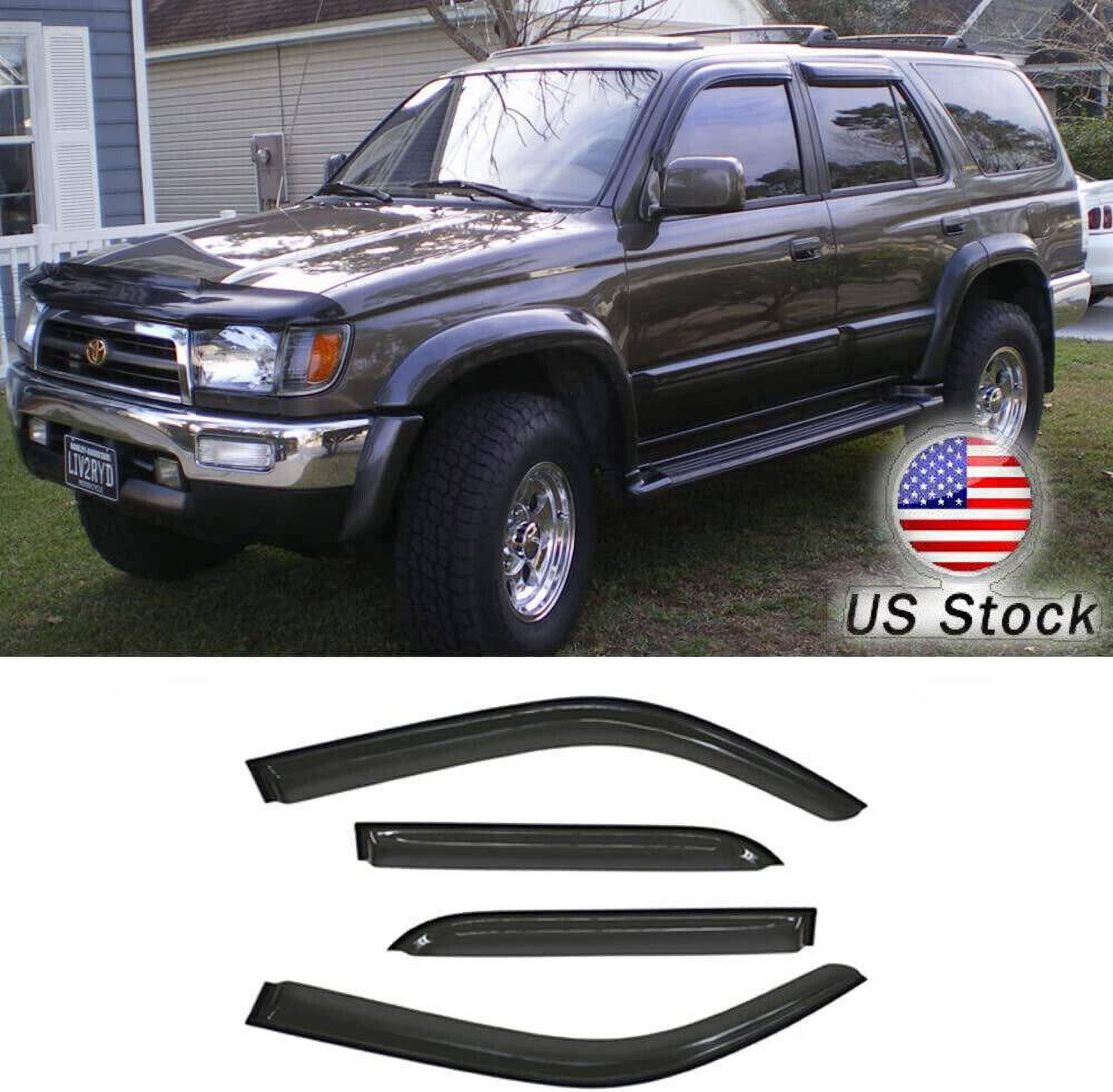 Fits 1996-2002 Toyota 4Runner Black Window Vent Visors Sun Rain Guards ...