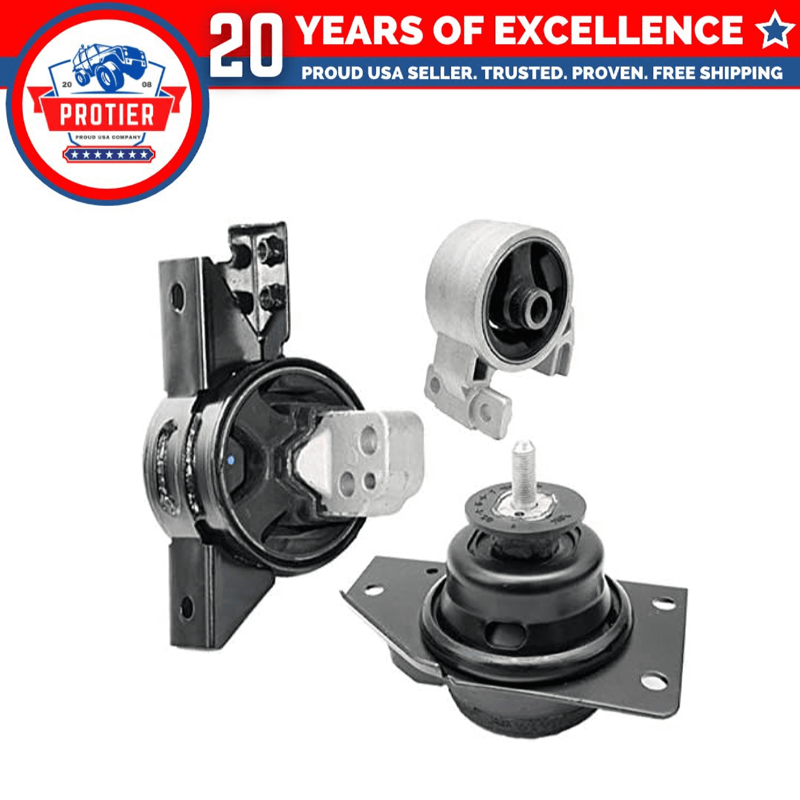 Fits 2006-2011 Hyundai Accent 1.6L Front Low/Upper Motor & Trans Mount ...