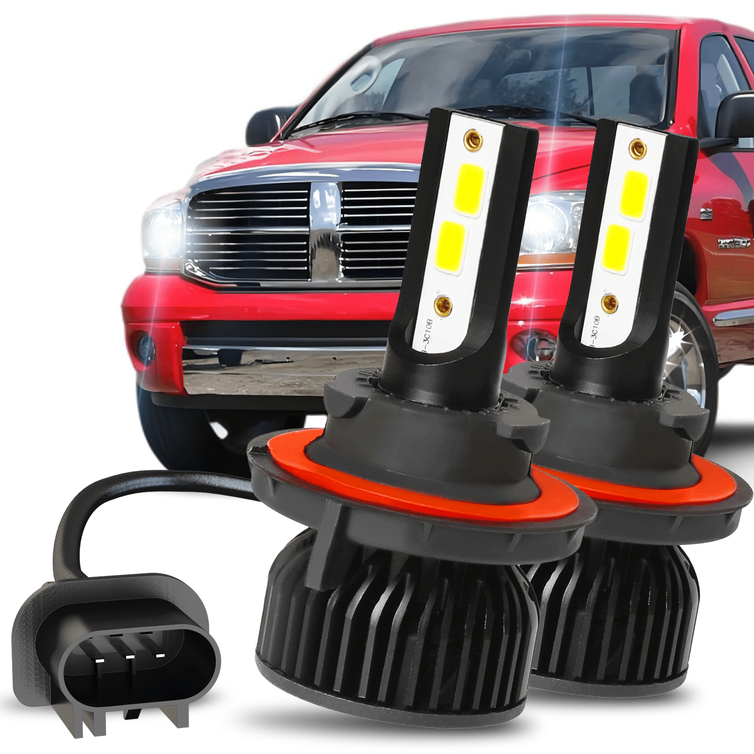 Fits 2006-2012 Dodge Ram 1500 2500 3500 LED Headlight Bulbs High Low ...