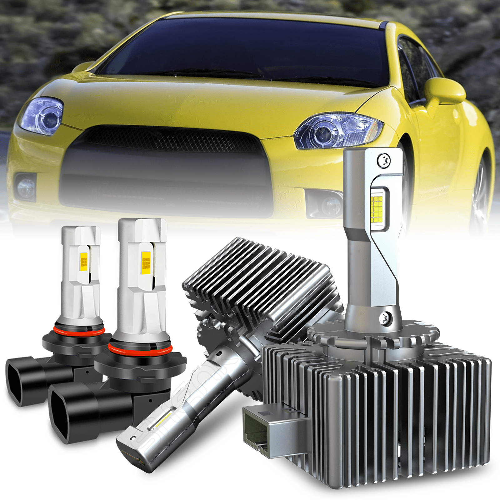 Fits 2009-2012 Mitsubishi Eclipse Headlights Bulb D1S LED High Low Dual ...