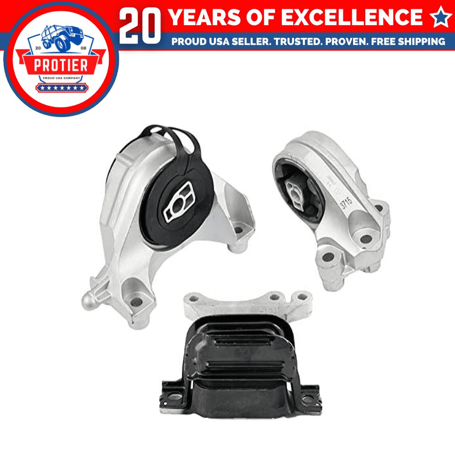 Fits 2010-2017 Chevrolet Equinox GMC Terrain 3.0L 3.6L AUTO Motor & Trans Mount 3pc - Walmart.com