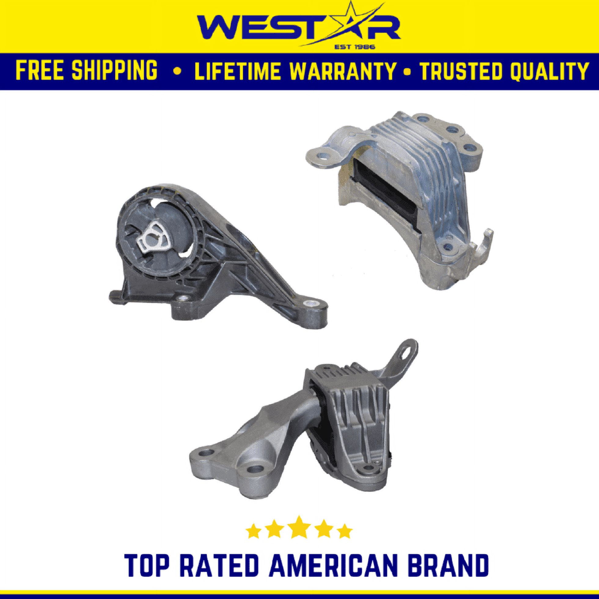 WESTAR Engine & Trans Mount Set, Fits 2011-2015 Chevrolet Cruze 1.4L AUTO, 3pcs - Walmart.com